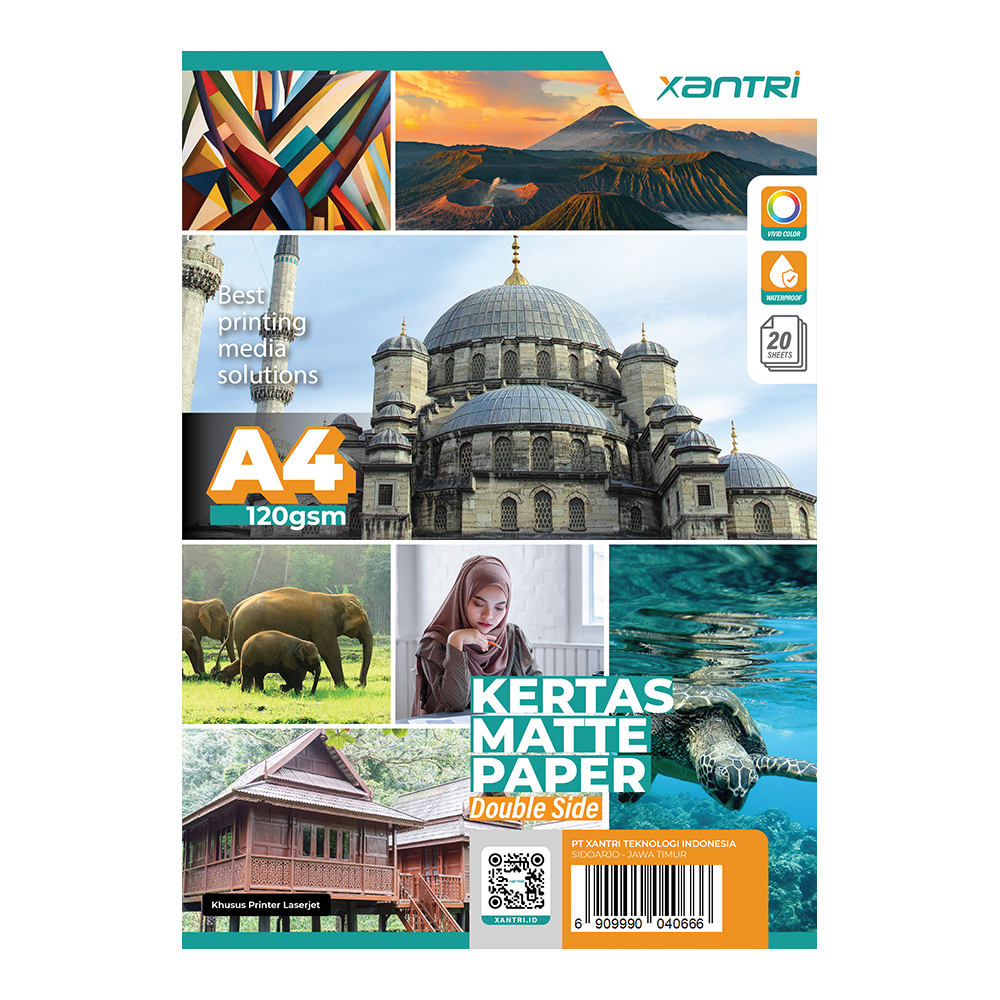 Kertas Matter Paper Xantri A4 120gsm isi 20 | xantri